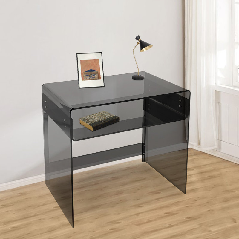 Ivy Bronx Modern Minimalist Office Study Acrylic Desk Wayfair